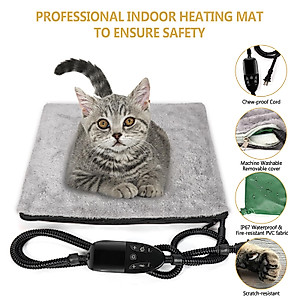 Heated Cat Bed for Indoor Cats, Foldable Cat House with Removable Heating Pad for Cats Small Dog Covered Cat Bed Cave Kitty Hideaway with with Scratch Pad, All Season Use