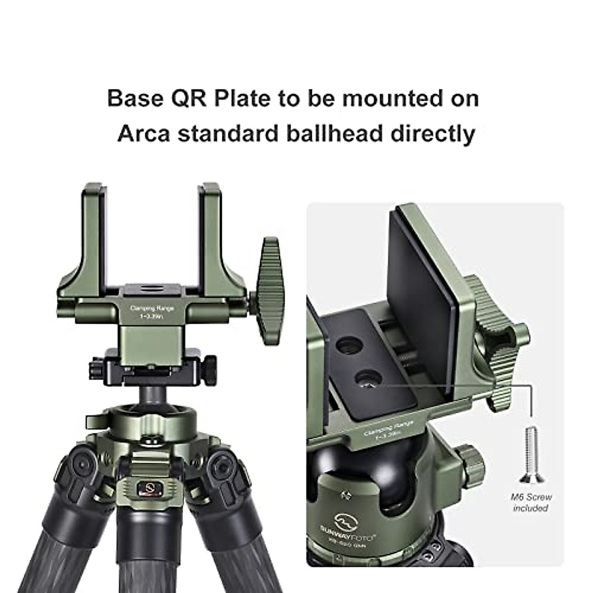 SUNWAYFOTO SM-86 Hunting Tripod Rifles Gun Rest for Shooting Saddle Mount to Arca Swiss Clamp Adapter