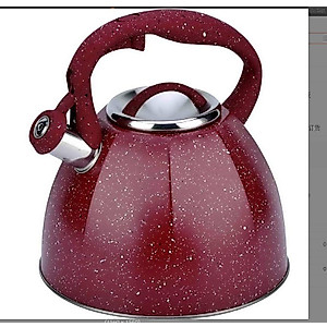 Tea Kettle Stovetop Whistling Teapot 3L Whistling Tea Kettle Stainless Steel Stovetop Teapot Whistle Kettle With Heat Resistant Handle Whistle Kettle Stove Top Kettle (Color : Red, Size : 22 * 25cm)