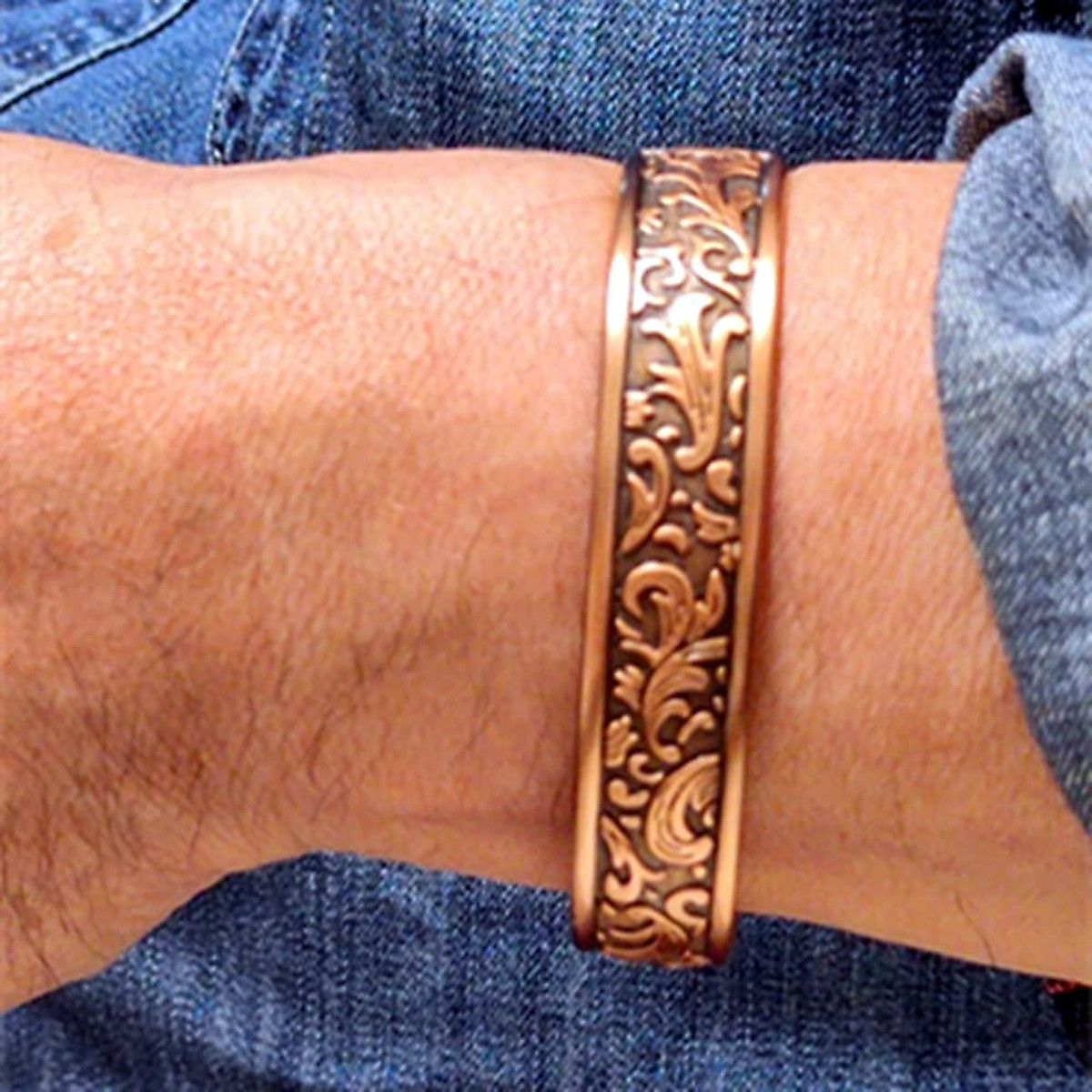 LONGRN-Copper bracelet used for Adjustable Size- a pure copper magnetic bracelet with 6 magnets for men