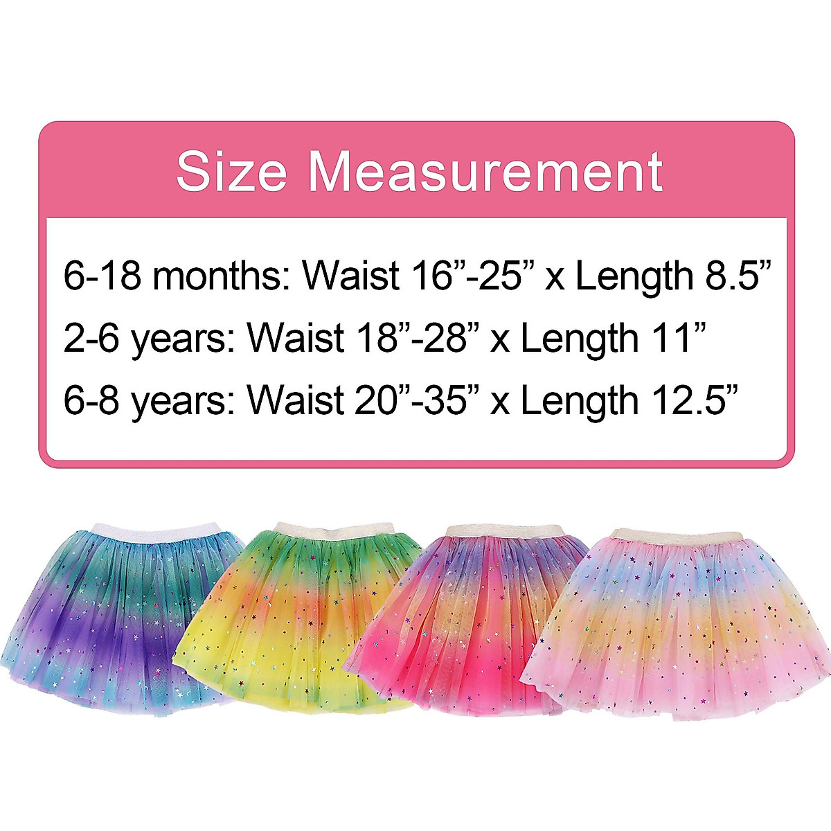 Tutus for Girls Pink Tutu Skirt Rainbow Princess Tutu for Girls Tutu Dresses for Toddler Girls Ballet Toddler Tutu for 2-6 Years
