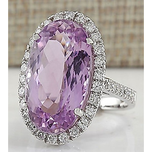 Promsup Women Fashion 925 Sterling Silver Pink Kunzite Ring Engagement Jewelry Size 6-10 (8)