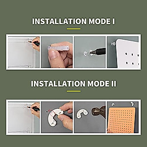 metalart Metal Pegboard Wall Organizer Panels, Organizer Board with 3 Installation Ways, Peg Board Wall Mount for Wall Organizer, Crafts Organization, Workbench, Home, Office (White)