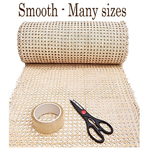 CLAYNIX 14" Width Cane Webbing, Natural Rattan Webbing for Caning Projects - Rattan Cane Webbing Roll - Net Open Weave Wicker Cane Webbing Material for Cabinet, Door (2 Ft Length)