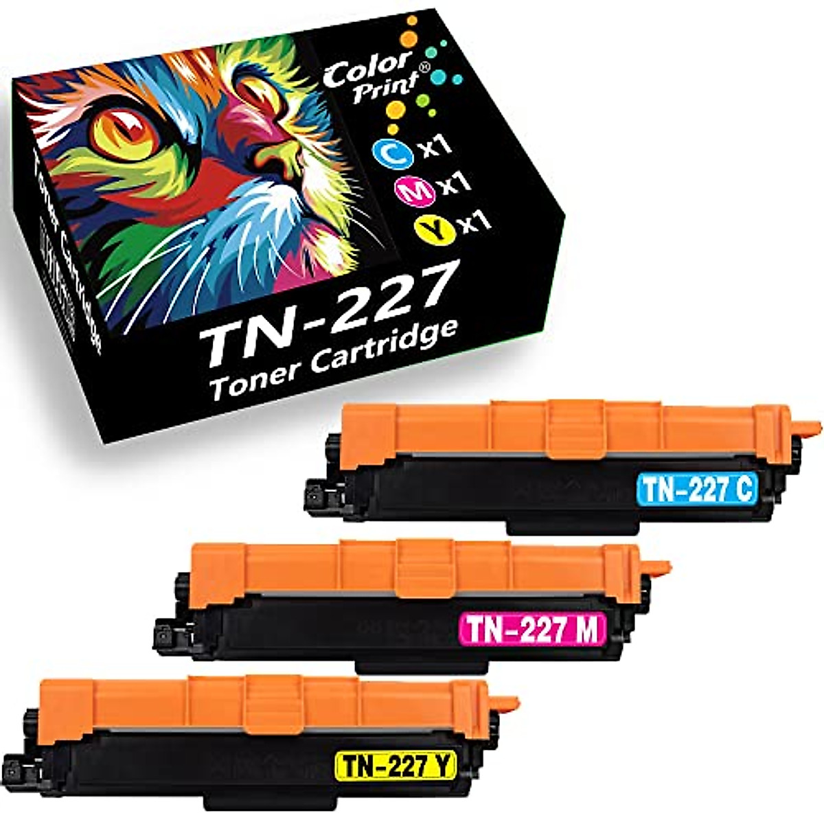 ColorPrint 3-Pack Compatible TN-227 Toner Cartridge Replacement for Brother TN227 TN223 TN227C TN227M TN227Y Work with MFC-L3750CDW HL-L3210CW HL-L3230CDW HL-L3710CDW HL-L3270CDW MFC-L3710CW Printer