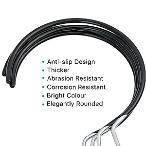 Aemygo Scarf Ring Hangers, 15 Pcs Non-Slip Belt Rack Tie Hanging Hooks Closet Accessories Scarf Organizer Storage Holders for Ties Scarves Belts Tank Tops Pashminas (Black)