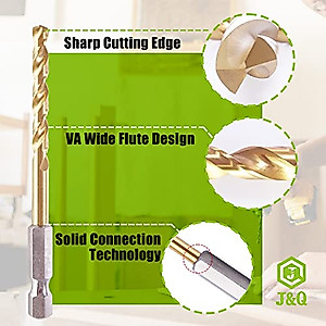 J&Q 3/32 Inch Twist Hex Shank Drill Bits, HSS Sharp Impact Driver Drill Bits for Steel, Copper and Aluminum Alloy (Pack of 12 Identical Pcs)