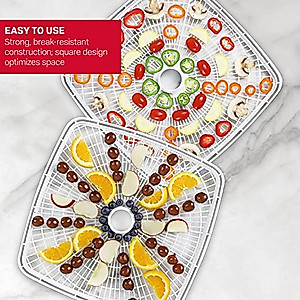 NESCO SQT-2 Square 14 1/2" Speckled Plastic Add-A-Trays, FD-80 Food Dehydrators, White