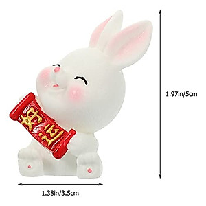 Didiseaon Mini Resin Rabbit Figurines 8pcs Rabbit Decorative Ornaments Resin Top Hat Cartoon Cartoon Rabbit Figurines