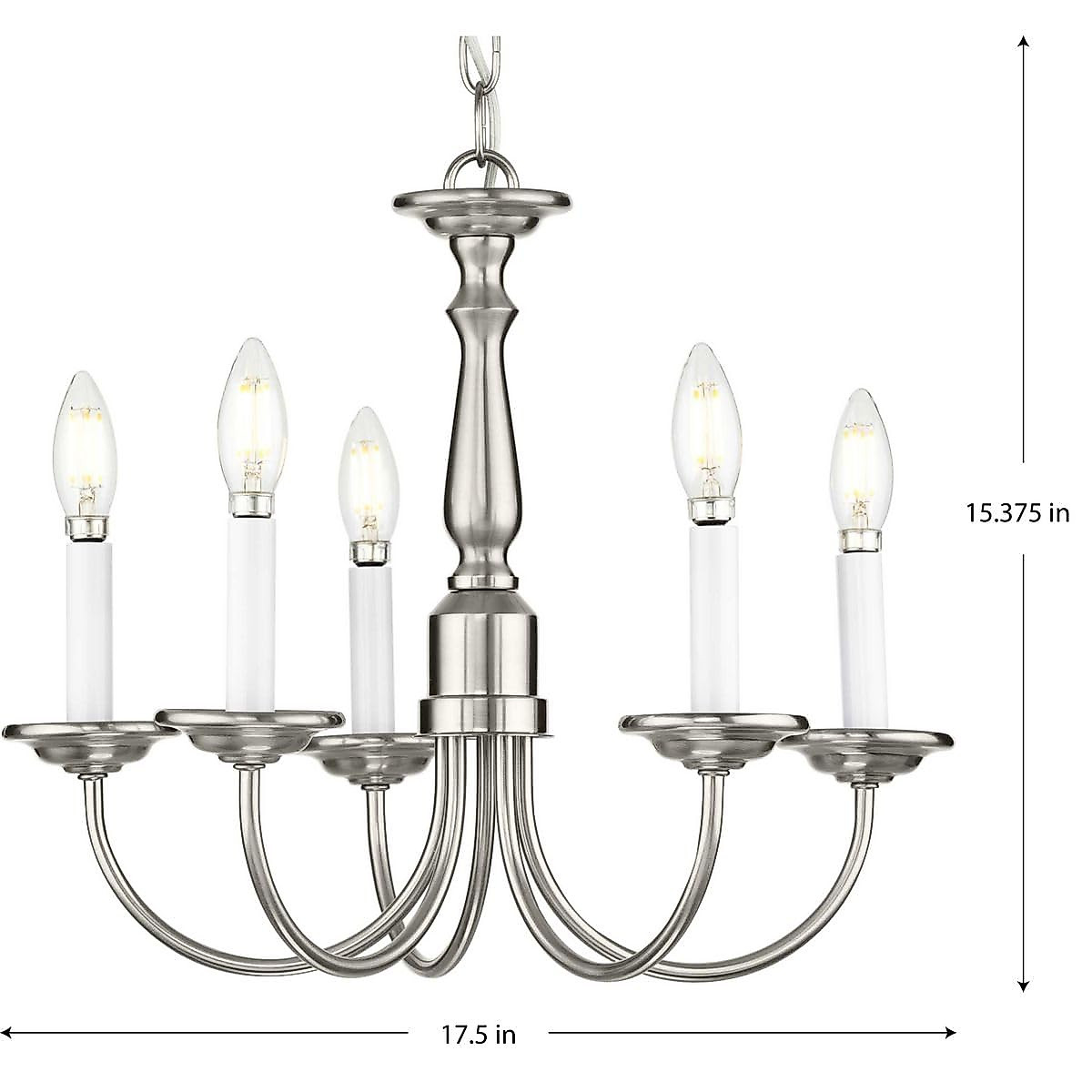 Progress Lighting P4009-10 5-Light Chandelier, Polished Brass