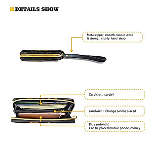 xixirimido Yellow Sunflower Giraffe Pattern Women's Wallet Handbags with Wristlet Pu Leather Bifold Cell Phone Coin Purse for Travel Work