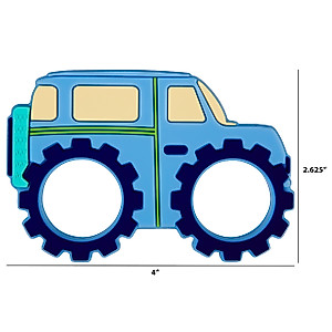 C.R. Gibson BTEE-24548 Truck 100% Food Grade Silicone Teether for Babies, 4" W x 2.2" L, Multicolor