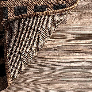 nuLOOM Gigi Striped Border Indoor/Outdoor Area Rug, 8' x 10', Brown