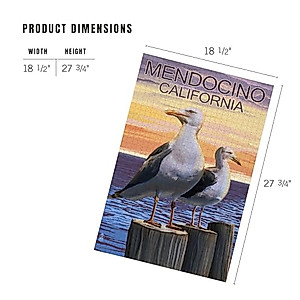 Lantern Press 1000 Piece Jigsaw Puzzle, Mendocino, California, Sea Gulls