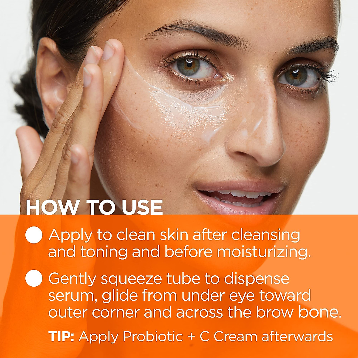 Andalou Naturals Luminous Eye Serum, Brightening Eye Cream for Dark Circles and Puffiness, Vitamin C, Caffeine & Goji Glycopeptides for a Lighter, Tighter, Brighter Appearance, 0.6 Ounce