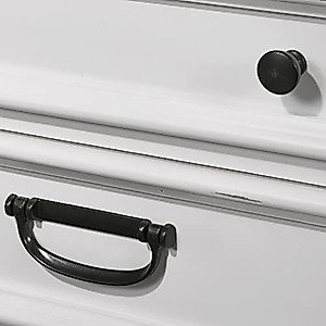 Roundhill Furniture Clelane Wood 3-Drawer Nightstand, Weathered White and Gray