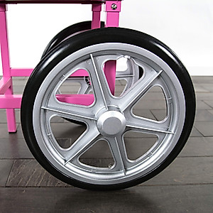 VIVO Pink Electric Commercial Cotton Candy Machine/Candy Floss Maker, Mobile Cart with Bubble Shield CANDY-KIT-2