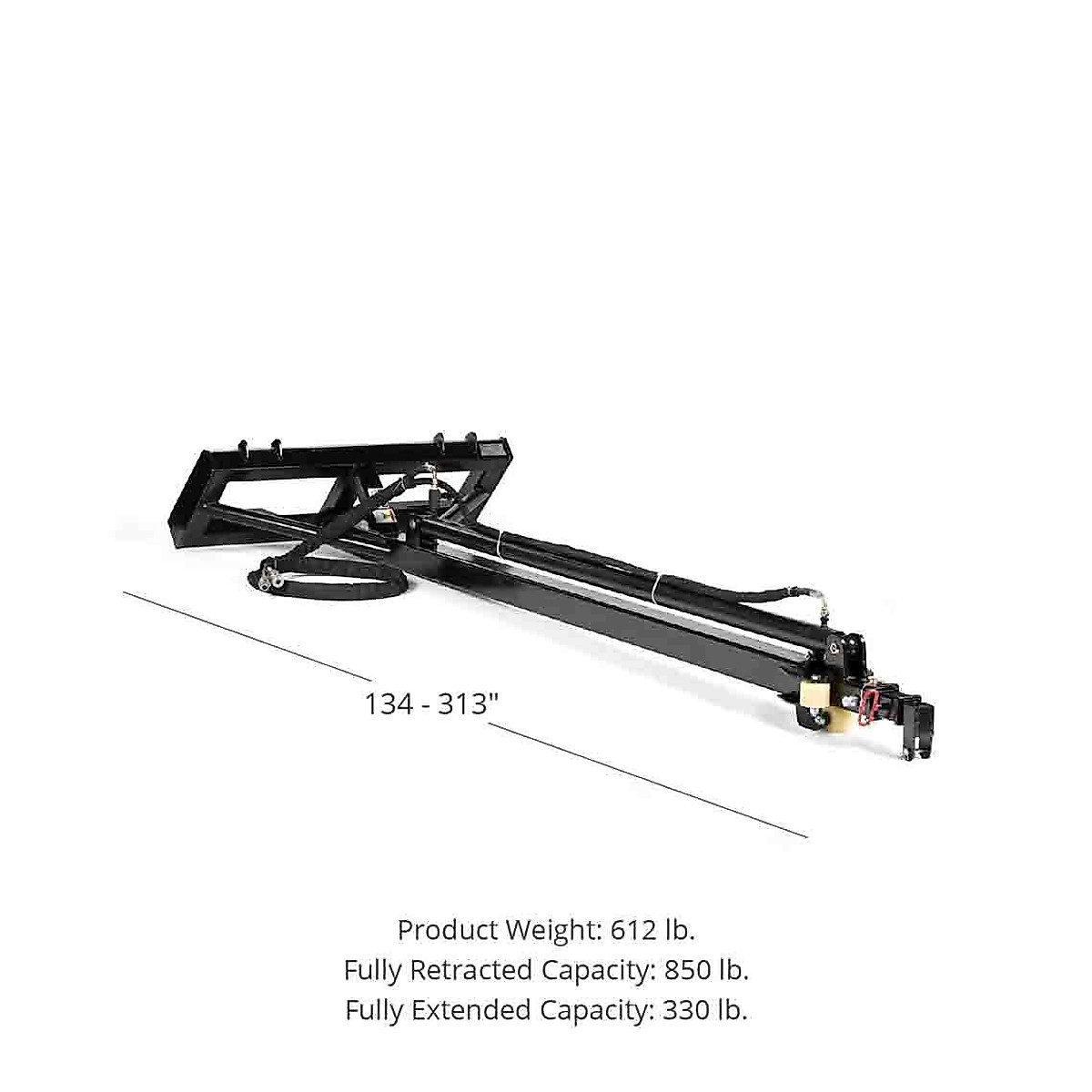 Titan Attachments Telescoping Hydraulic Skid Steer Truss Boom V2 26 Foot Reach