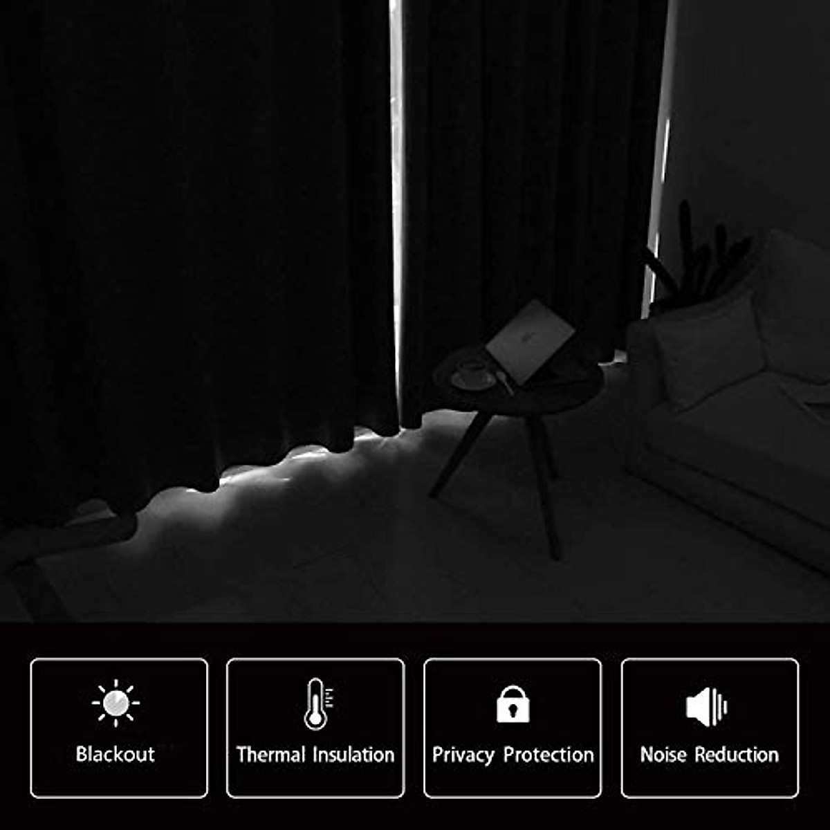 DWCN Beige Blackout Curtains for Bedroom, Room Darkening Thermal Insulated Light Blocking Curtains 45 Inch Length, Set of 2, W42 x L45