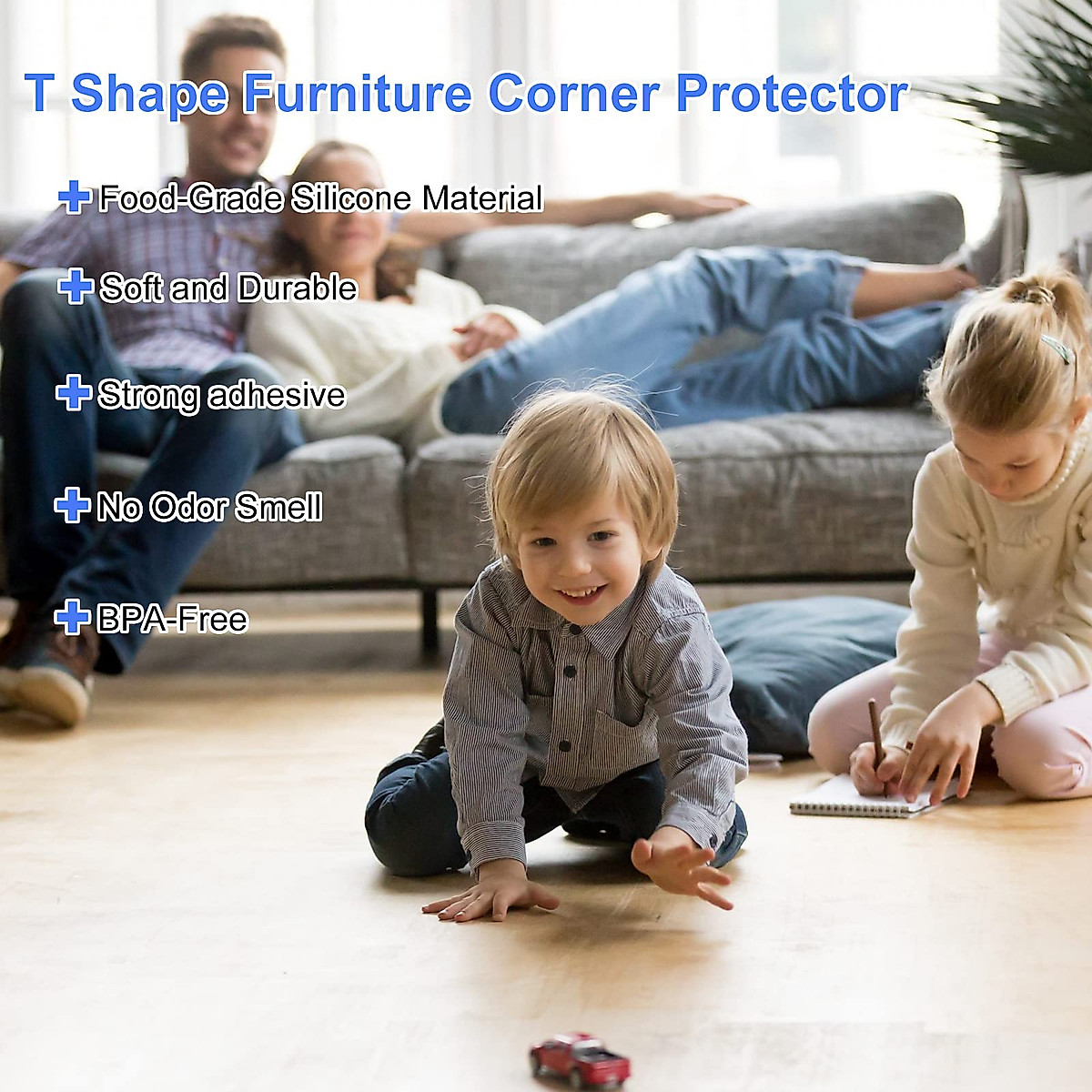 Corner Protector for Baby (24 Pack) - Clear Corner Protectors, Furniture Corner Guard & Edge Safety Bumpers - Baby Proof Bumper & Cushion to Cover Sharp Furniture & Table Edges (T Shape)