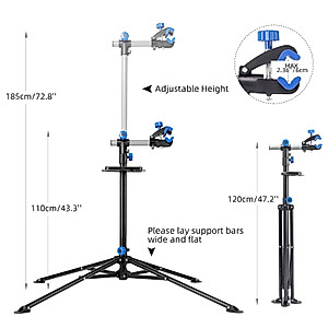 ROCKBROS Bike Repair Stand Bicycle Maintenance Rack Bike Stand for Maintenance Height Adjustable Foldable Bike Repair Mechanic Stand with Tool Tray for Mountain Road Bikes