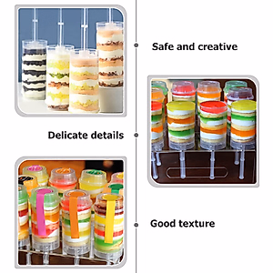 60Pack Cake Push Pop Containers with Lids, Reusable Cake Push Pops, Muti-purpose Push Pop Cake Containers, Plastic Cake Push-up Pop Shooter for Cupcake, Confetti, Homemade Ice Cream,Desserts