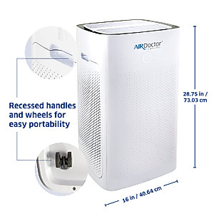 AIRDOCTOR AD5500i SMART HEPA Air Purifier for Extra Large Spaces & Open Concepts with UltraHEPA, Carbon & VOC Filters - Captures particles 100x Smaller than HEPA Standard (AirDoctor 5500i Smart)