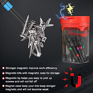 SuSuMu Impact Ready Magnetic Screwdriver Bits Set Stronger Magnet Screw Drill Bit 15PCS Anti Slip Torx Square Slotted Hex Head Phillips 2 Inch Long Drill Tips for Impact Driver Cordless Drill