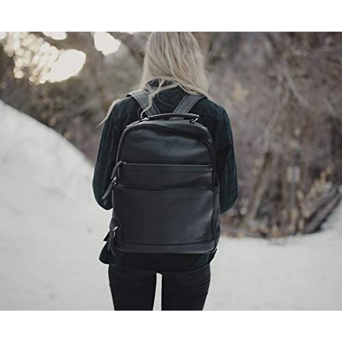 Kodiak Leather Katmai Backpack/Diaper Bag (Black)