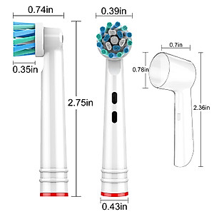 FIRIK Toothbrush Heads Replacement Compatible with Oral B: 8 Pack Professional Brush Head Refills for Braun Pro 1000/3000/5000/7000/8000/9000, Floss Action & Cross Action with Hygienic Caps