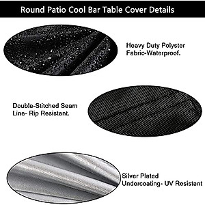 Persever Patio Cooler Bar Table Cover,Outdoor Side Bar Table Cover for Keter Pacific Cool Bar Tables,Waterproof Heavy Duty Protection for Patio Furniture Set-20 x 22 inch