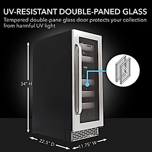 Whynter BWR-171DS 17 Bottle Stainless Steel Dual Zone Built Wine Refrigerators-Elite Series with Seamless Doors