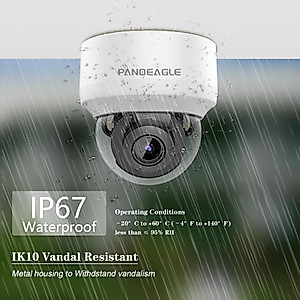 PANOEAGLE Outdoor 8MP PTZ PoE IP Camera Dome with Pan Tilt 4X Optical Zoom Motorized Lens, Built-in Mic, Human Vehicle Detection, 165ft IR Night Vision, IP67, IK10
