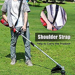 LawnMaster Red Edition GT1644 Electric String Trimmer 10 Amp 16-Inch Corded Grass Trimmer Lightweight with Shoulder Strap