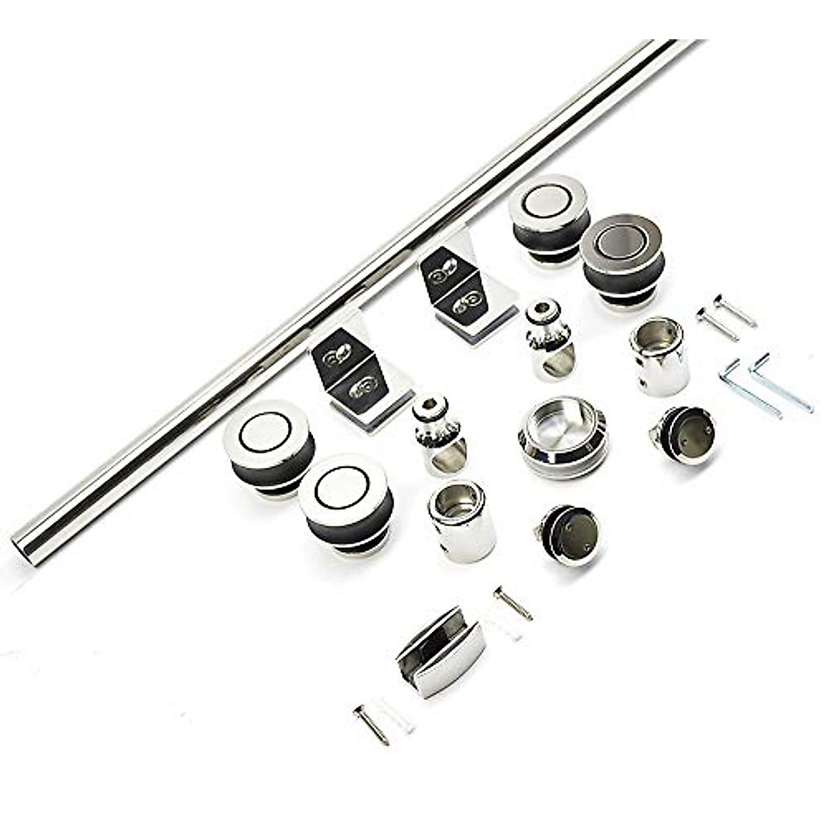 WOODBRIDGE Frameless Shower Doors 68-72" Width x 76" Height with 3/8"(10mm) Clear Tempered Glass