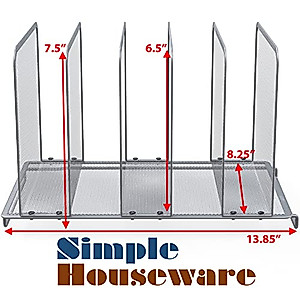 2 Pack - SimpleHouseware 5 Section Upright File Sorter Organizer, Silver