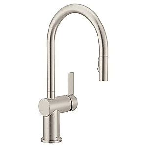 Moen 7622SRS CIA Pulldown Kitchen Faucet with Power Boost with Optional Chrome Accents, Spot Resist Stainless