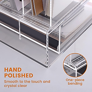 HeZone Acrylic Office Desk Accessories, Desk Organizer Storage whith Drawer-File Organizer for Desk, Clear Acrylic Office Organizer for Work-1Pack