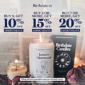 Birthdate Candles, March 30 - Aries Zodiac Scented Candles Birthday Gift - Mint, Geranium & Cedarwood Scent - All-Natural Soy & Coconut Wax, 60-80 Hour Burn Time - Made in USA