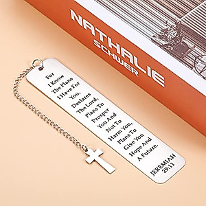 Bible Verses Bookmark Gifts for Women, Jeremiah 29 11, Christian Religious Bookmark for Godson Goddaughter, Book Lover Gifts, Inspirational Catholic Gifts Easter Baptism Communion Faith Keepsake