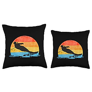 Water Ski men women girls boys Water Ski Giftidea for Men, Boys, Women and Girls Throw Pillow, 18x18, Multicolor