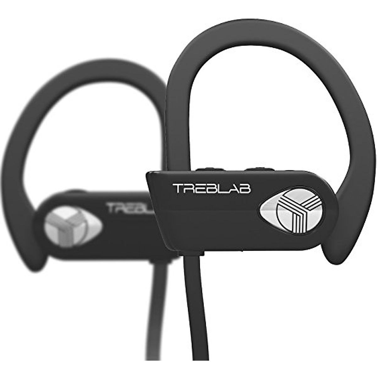 TREBLAB XR500 Bluetooth Headphones, Best Wireless Earbuds for Sports, Running Gym Workout. IPX7 Water Resistant, Sweatproof, Secure-Fit Headset. Noise Cancelling Earphones w/Mic