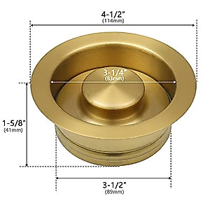 STARSTAR Kitchen Sink Flange Stopper Garbage Disposal Flange for Fit 3-1/2 Inch Standard Sink Drain Hole (Gold)