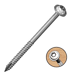 Milescraft 7356 Wood Pocket Hole Screws - #7 x 2-1/2" Washer Head with Coarse Thread (250pc.), Torx Drive Self-Tapping, for Indoor Use
