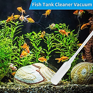 Fish Tank Cleaning Tools, Aquarium Cleaning Kit, Betta Fish Tank Accessories, Aquarium Gravel Cleaner, Algae Scrapers 5 in 1 Kit for Water Change and Sand Cleaner, Long Siphon Nozzle with Valve