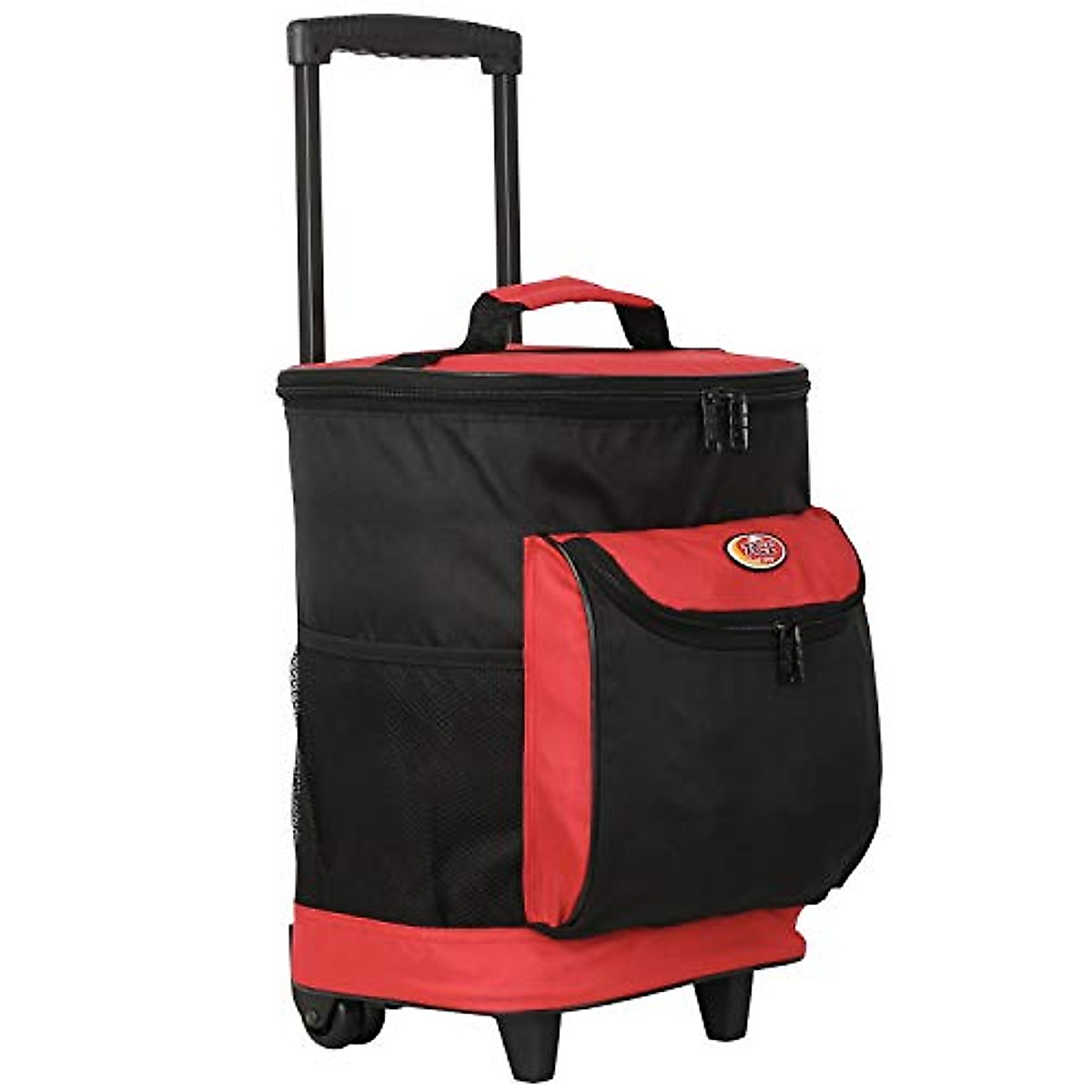 16" Cool Carry 2-Section Rolling Cooler with Thermal Insulation, Red Color Option