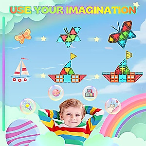 Magnetic Tiles Kids Toys Gifts for for 3 4 5 6 7 8+ Year Old Boys and Girls, STEM Educational Toys for Toddlers 3-4, Magnetic Blocks for Kids Age 3-5 4-8, Preschool Learning Montessori Toys for Kids