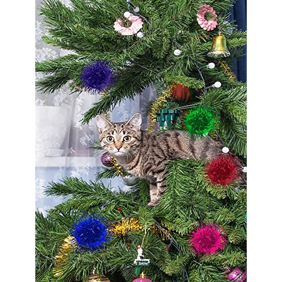 Axe Sickle 20 Pcs 2 Inch Sparkle Ball Cat Toy Interactive Balls Multicolor for Kittens Exercise and Multiple Cats Play and Chase
