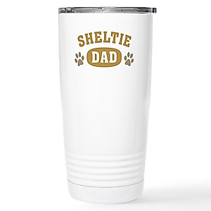 CafePress Sheltie Dad Stainless Steel Travel Mug Stainless Steel Travel Mug, Insulated 20 oz. Coffee Tumbler