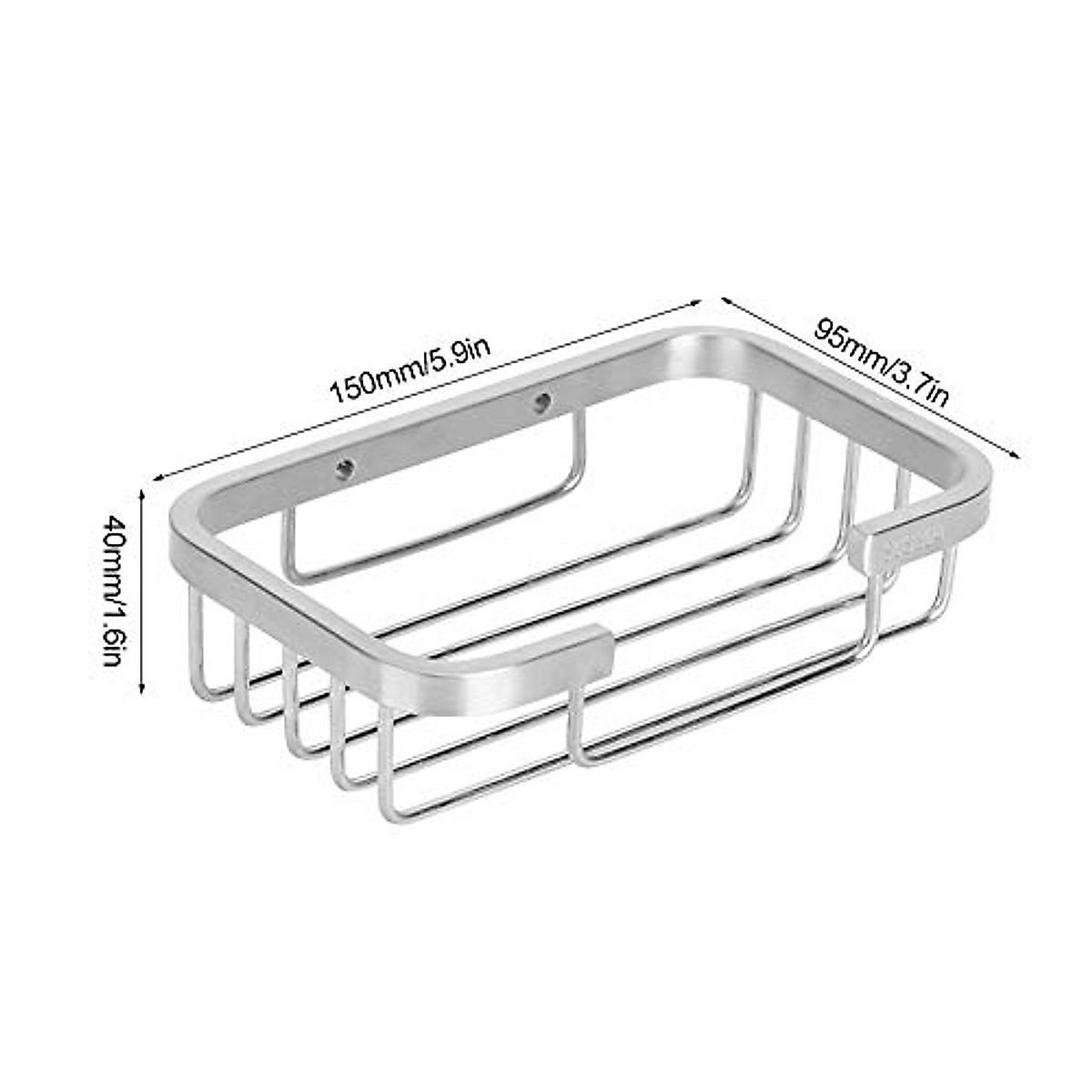 Shower Caddy Basket Shelf Wall Mounted Soap Basket Square Basket Bathroom Rack Holder Black Toilet Bathroom Accessory 304 Stainless Steel